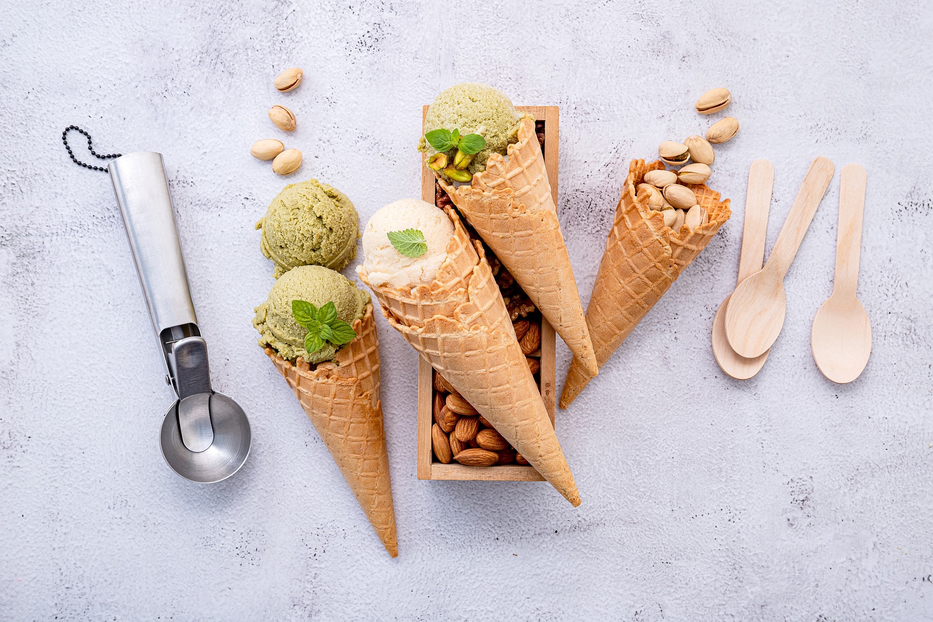 Las diferencias de un gelato, helado, nieve y sorbete